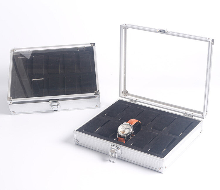 Коробка для часов на 12 слотов, алюминиевая коробка, футляр для часов, коробка для хранения часов, коробка для демонстрации, коробка для ювелирных изделий, аксессуары, упаковочная коробка, производитель в наличии