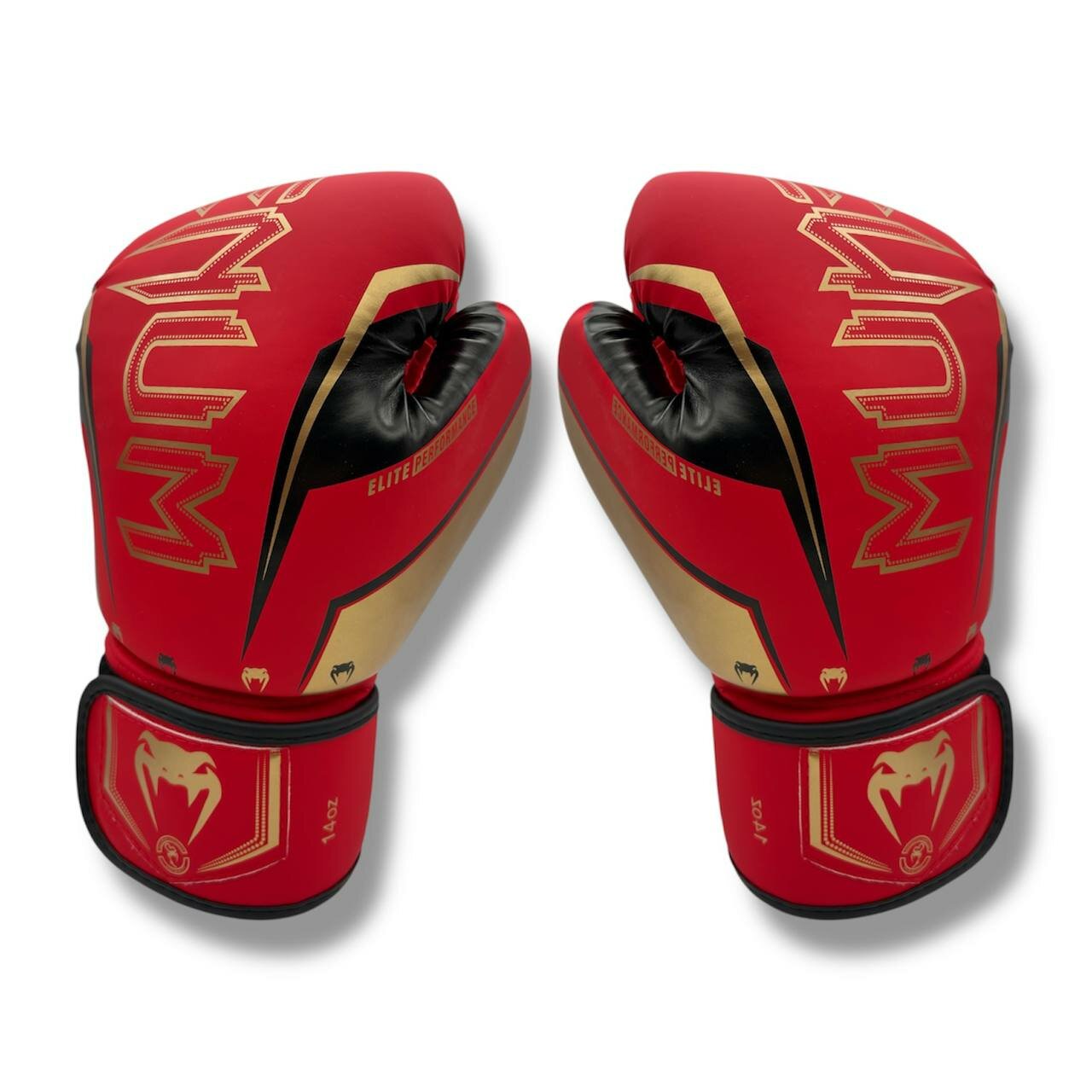 Боксерские перчатки Venum Elite, 10oz, искусственная кожа, красные