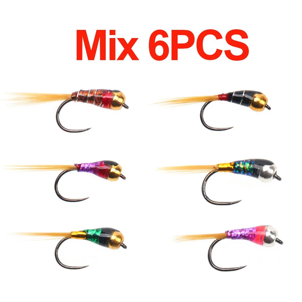 Нимфы для рыбалки, 6 шт, Mix, Цвет: 6PCS