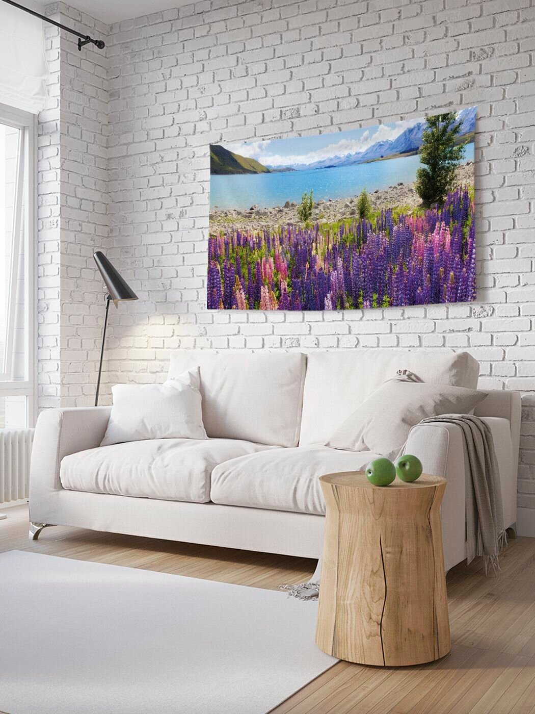 Фотопанно на стену тканевый горизонтальный "Цветущие люпины", 150х200 см, JoyArty