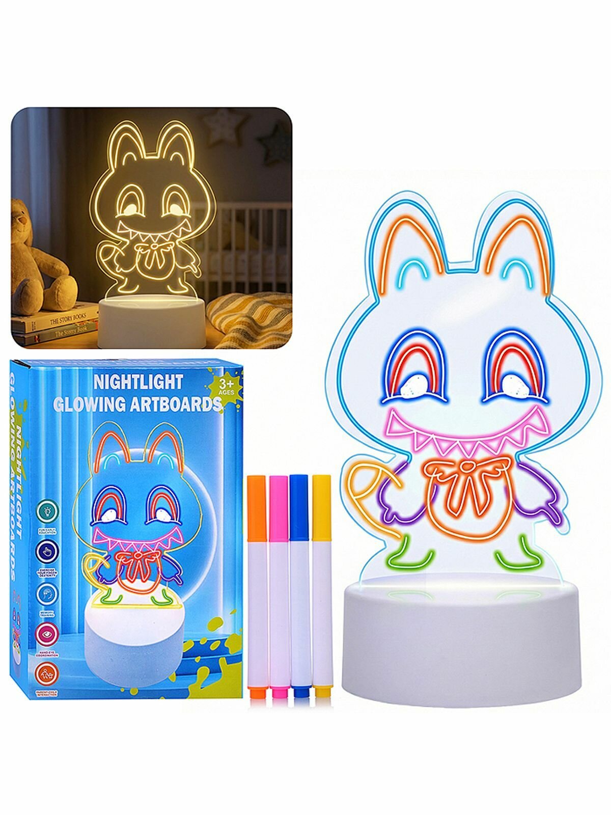 Набор для творчества Доска для рисования-светильник Зверек (8N50-21)