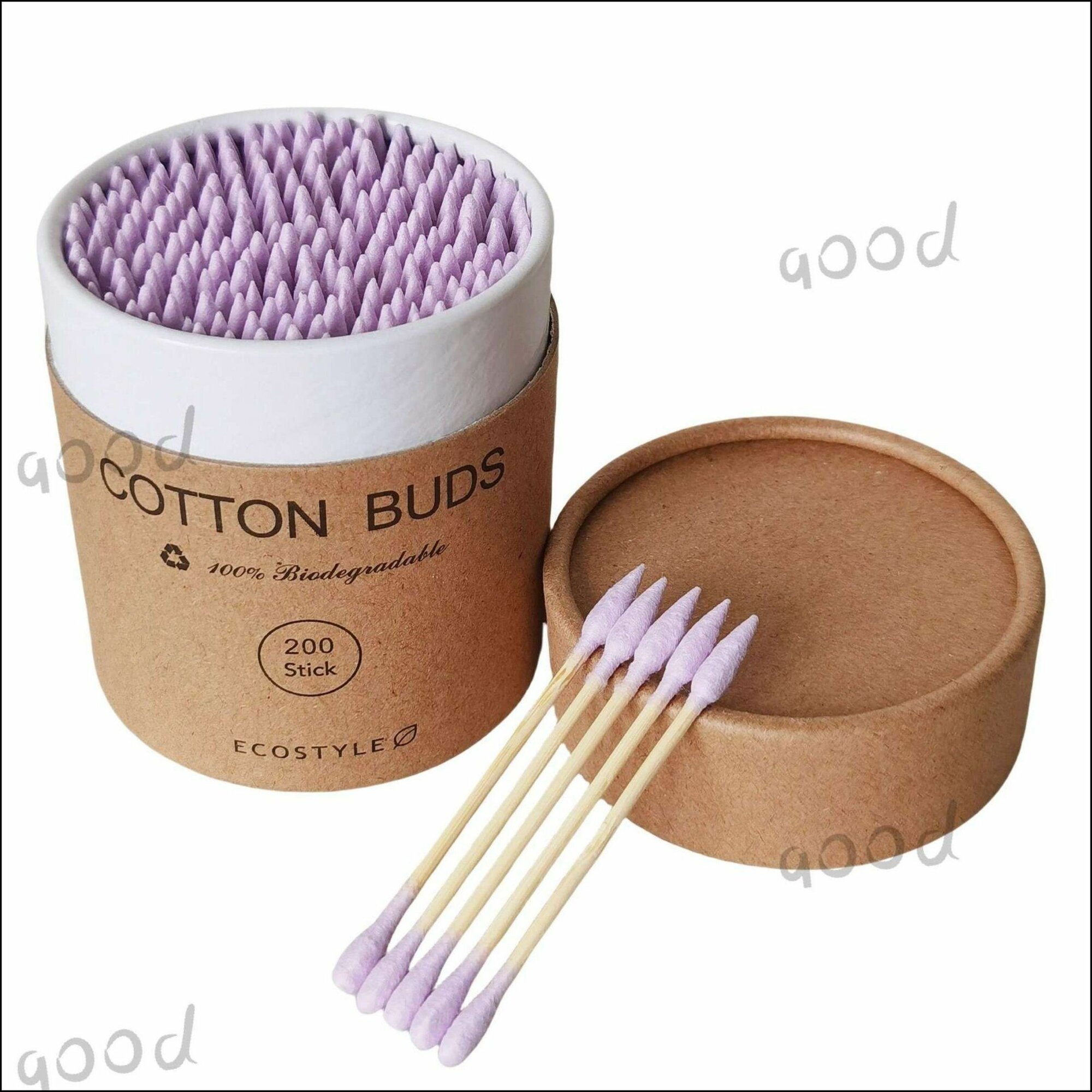 200 бамбуковых ватных палочек (фиолетового, лавандового) в стильной подарочной упаковке. коробке11