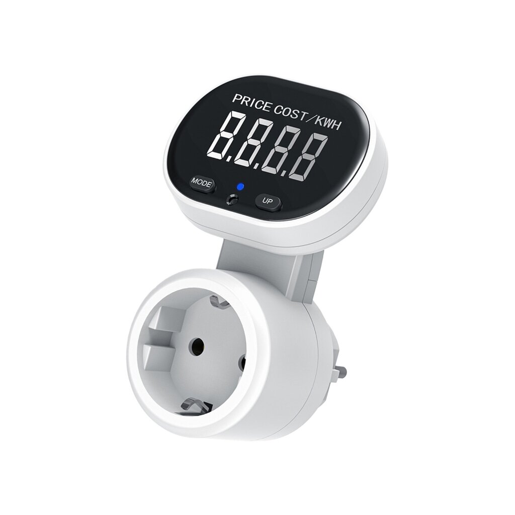 Совместимая с европейскими стандартами розетка с поворотным дисплеем и интеллектуальным счетчиком энергопотребления ABS