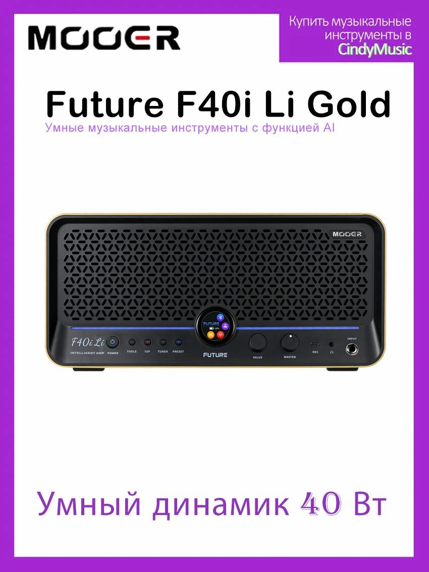 Электрогитарный усилитель MOОER F40Li, портативный, литиевый, цвет на выбор, 40 Вт