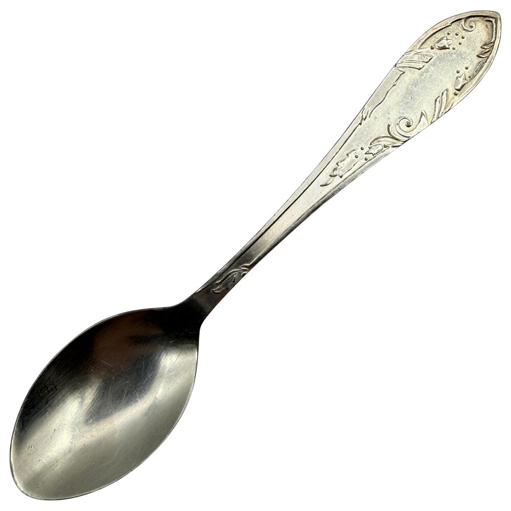 Ложка чайная "Колокольчик", 14 см, мельхиор, 5ЮММЕТ, 1965 г, Москва, СССР