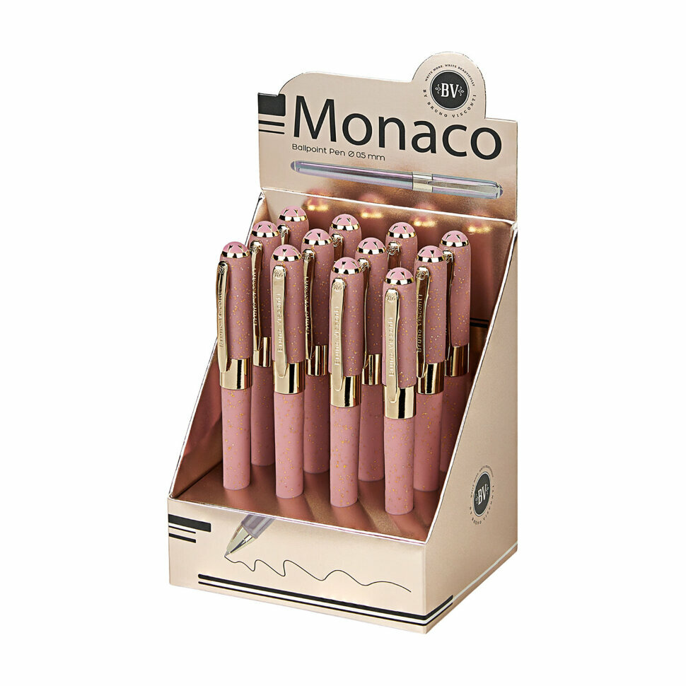 Ручка шариковая BRUNO VISCONTI MONACO SPACE, синяя, розовый корпус с глиттером, линия 0,4 мм, 20-0125/53, 12 штук, 144561