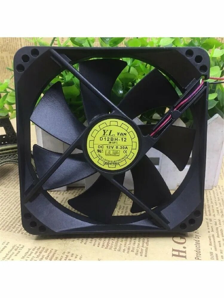 Совершенно новый для Yaln FAN 12025 D12BH-12 DC12V бесшумный вентилятор 2 пин