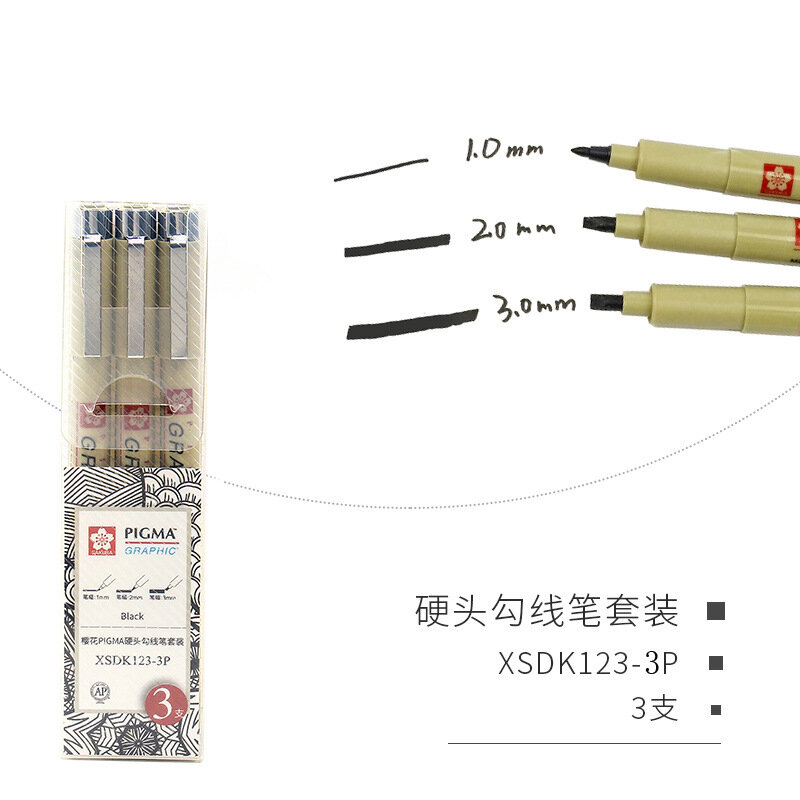 Набор из 9 водонепроницаемых цветных ручек SAKURA с японским сакурой для аниме, манга, контуров, дизайна и ручного рисования