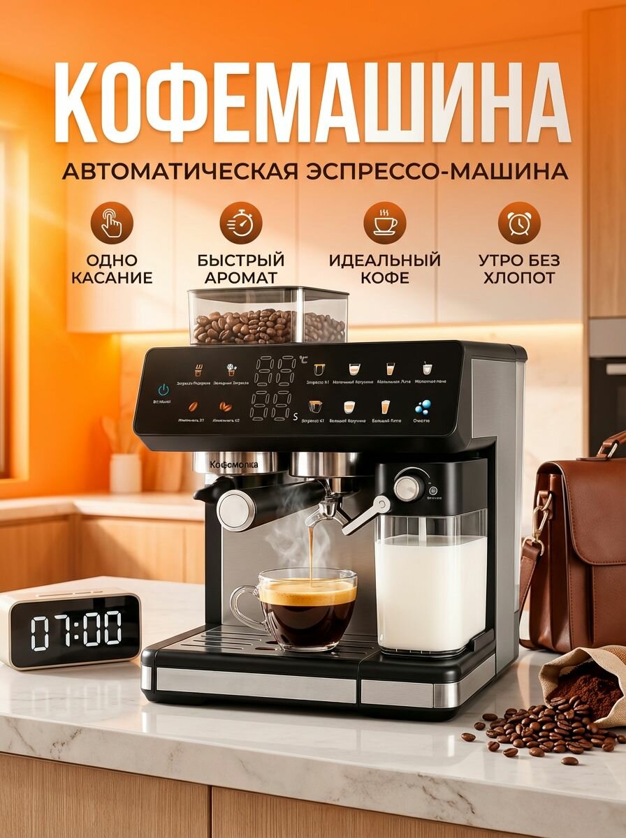 Полуавтоматическая кофемашина, черная, с капучино, кофемашина рожкового дерева