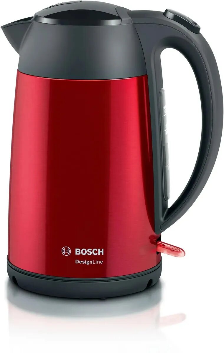 Электрический чайник Bosch TWK3P424, 2400 Вт, объем 1.7 л, красный