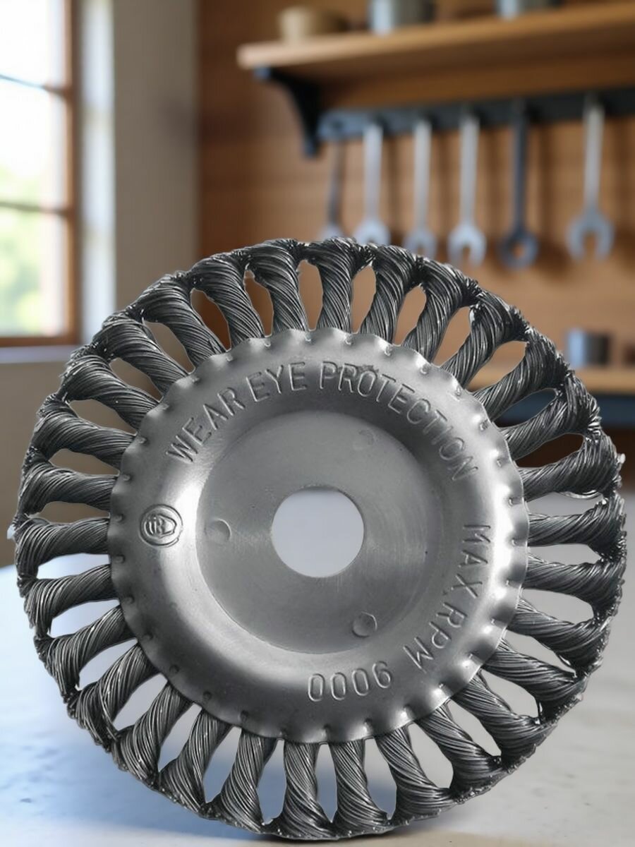 Корщетка "Колесо" 150 мм, витая, посад. диаметр 22, InWork