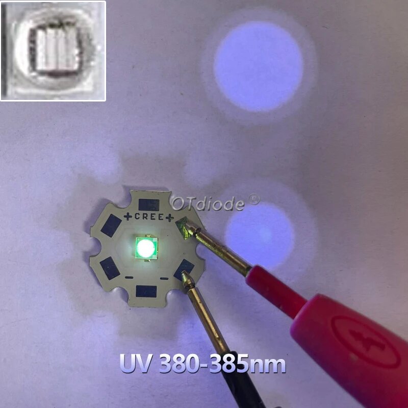 UV LED 380-385nm 1W Cree OTdiode на 12мм PCB