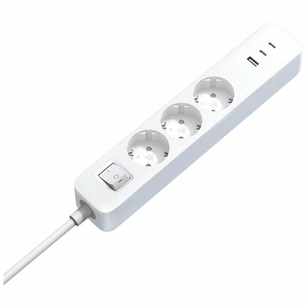 Сетевой фильтр Xiaomi 20W Power Strip (2C1A) 1м. 3 розетки USB-A + 2xUSB-C