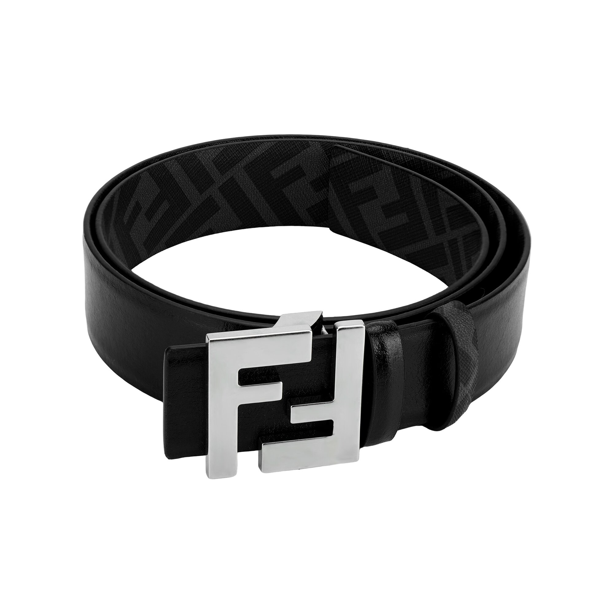 FENDI Полиэстер Вата ПУ (Полиуретан) Полиуретан Телячья Кожа Ремни Мужской Черный Ширина Тела 3,5 см 95 — фото 1