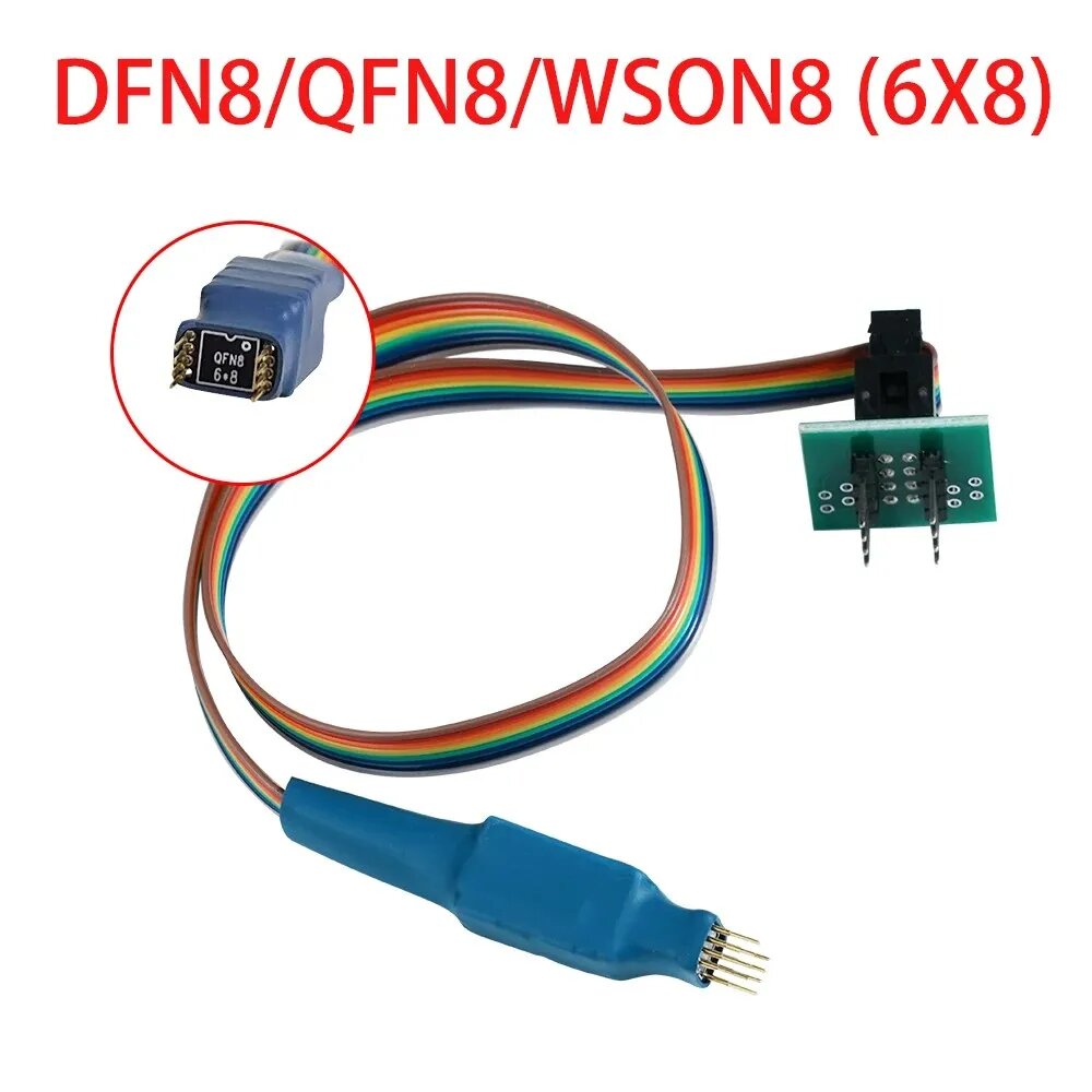 DFN8 QFN8 WSON8 к DIP8 6X8MM Чип-зонд Линия чтения и записи голки 1,27 Адаптер программатора Тестовый зонд