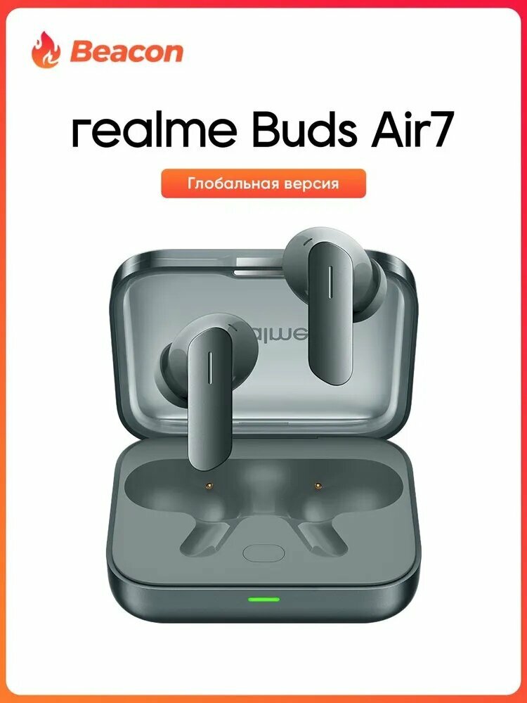 Realme Наушники беспроводные с микрофоном realme Buds Air 7, зеленый