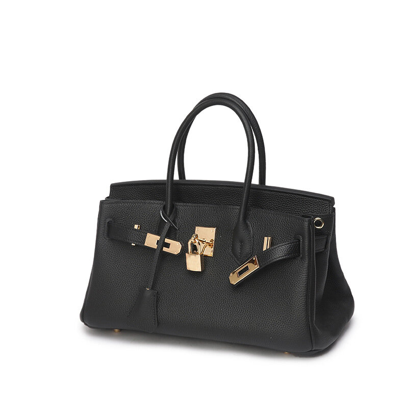 Сумка Birkin горизонтальной формы из тоголезской кожи высшего качества, прошитая вручную вощеной нитью, женская сумка из натуральной кожи с застежкой, высококлассная повседневная сумка.