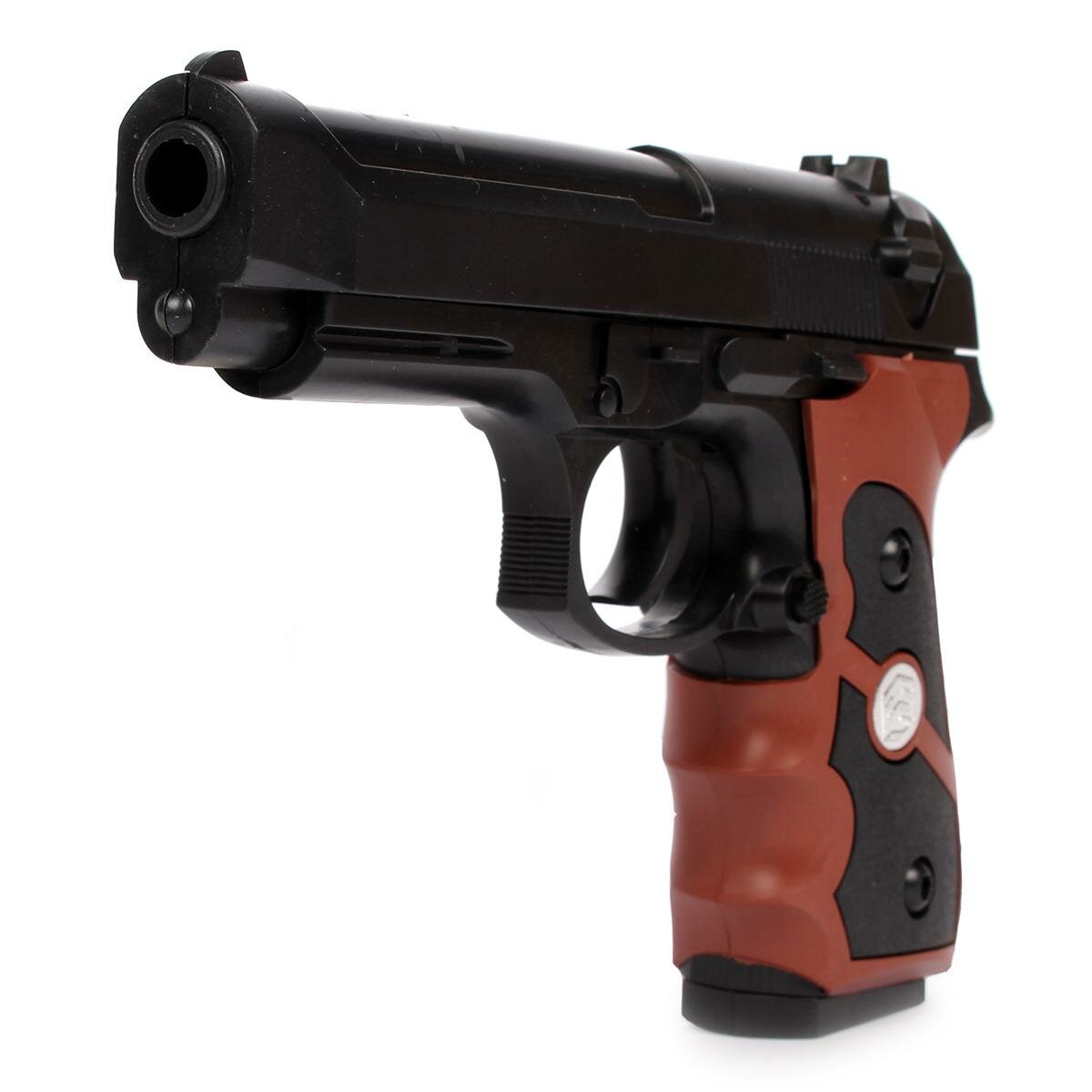 Игрушечный детский пистолет, безопасный пластик, 19,5 см, красные вставки