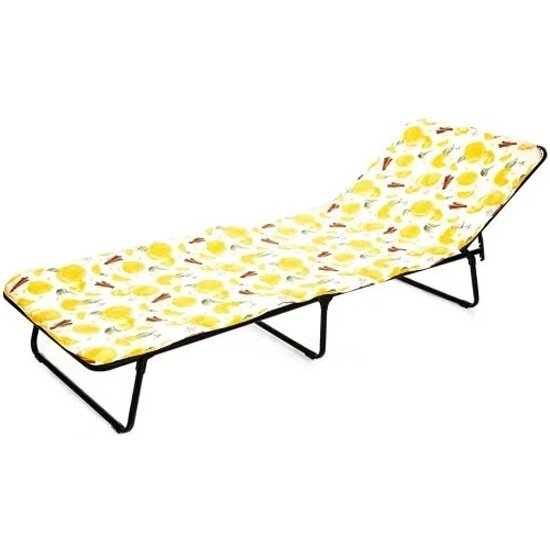 Кровать раскладная Olsa Стефания п/мягкая лист 10мм арт. С86а/120г (цвет ткани зеленый, желтый рис. лимоны)