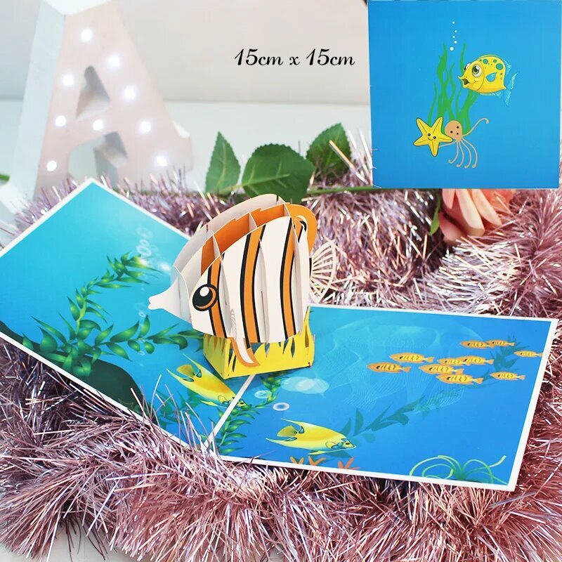 3D открытка Tropical Fish 15x15 см