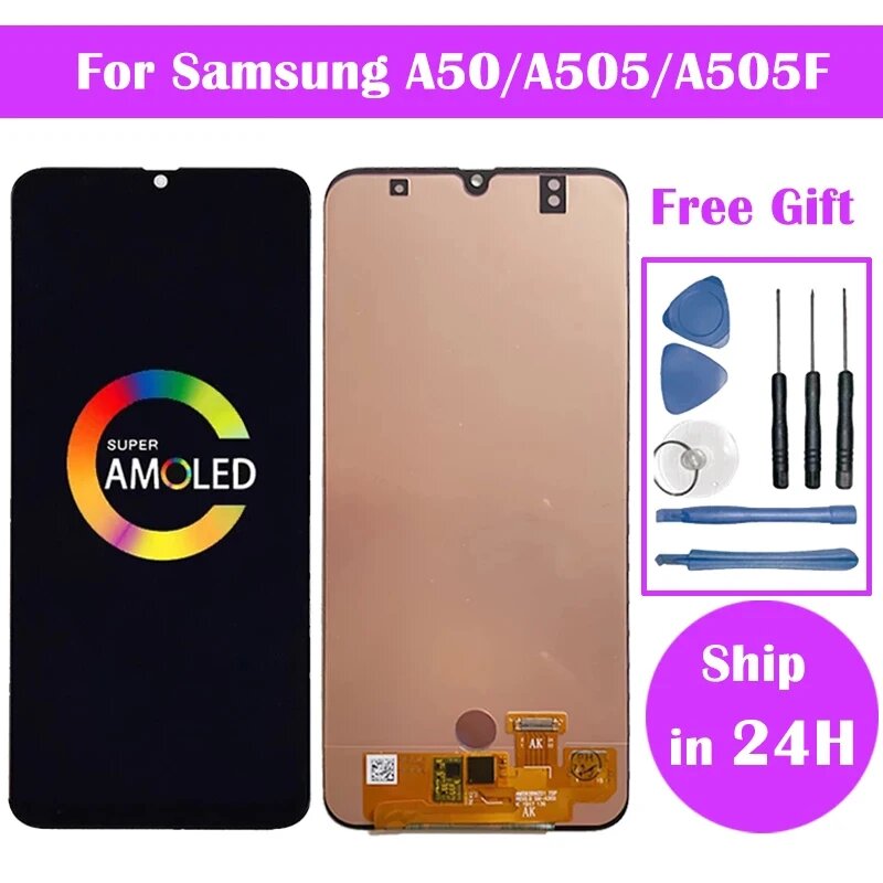 ЖК-дисплей Amoled для Samsung A50, дисплей A505, A505DS, A505F, A505FD, A505A, a50 display amoled