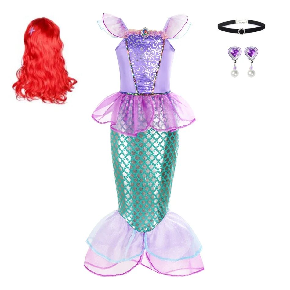 Платье-русалка для девочки, 9-10T (Tag 150), Dress5