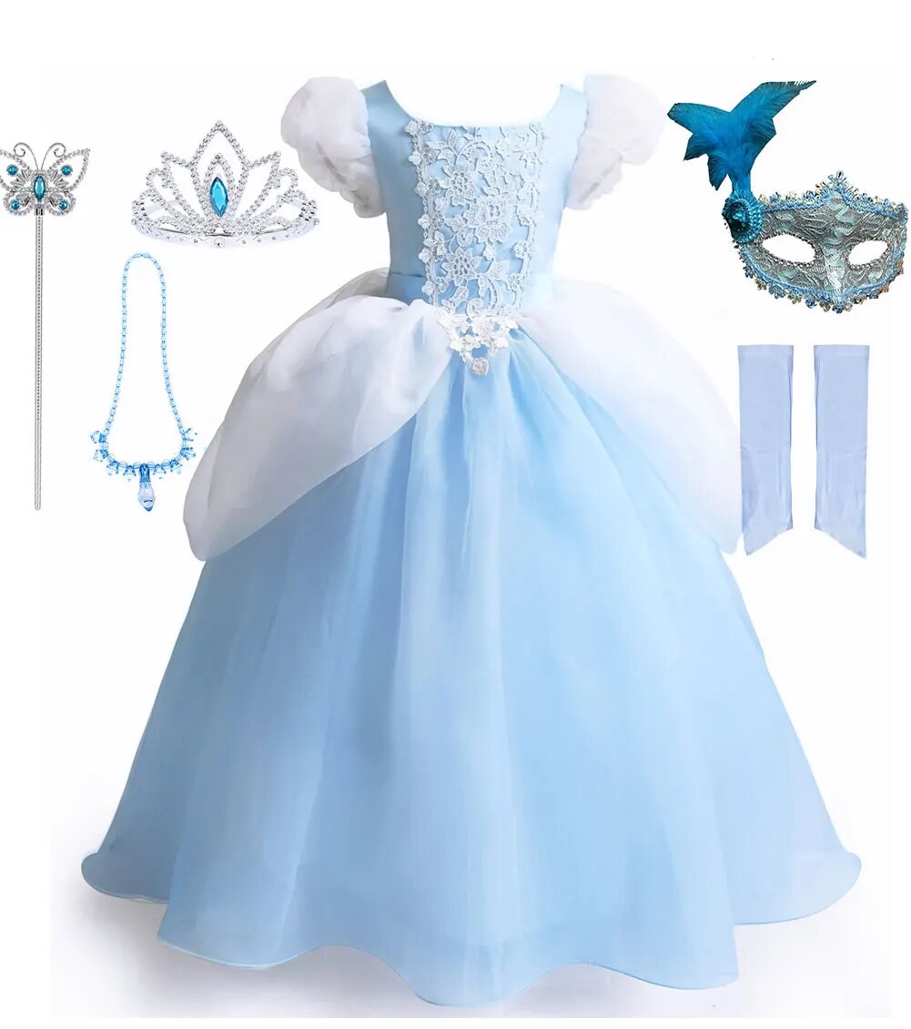 Винтажное платье принцессы на Хэллоуин, платье Золушки для девочек, бальное 3T(110), CINDERELLA 03