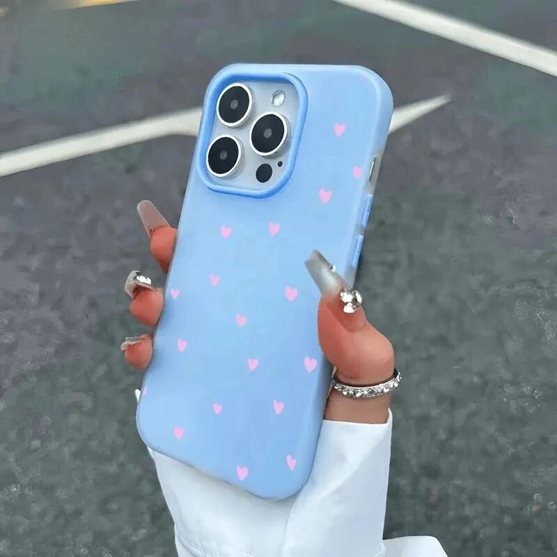 Маленький чехол для телефона Fresh Pink Heart Jelly Color для iPhone 17, 16, 11, 12, 13, 14, 15 Pro Max Air, чехлы для iPhone 16, 15, 14 Plus, чехол