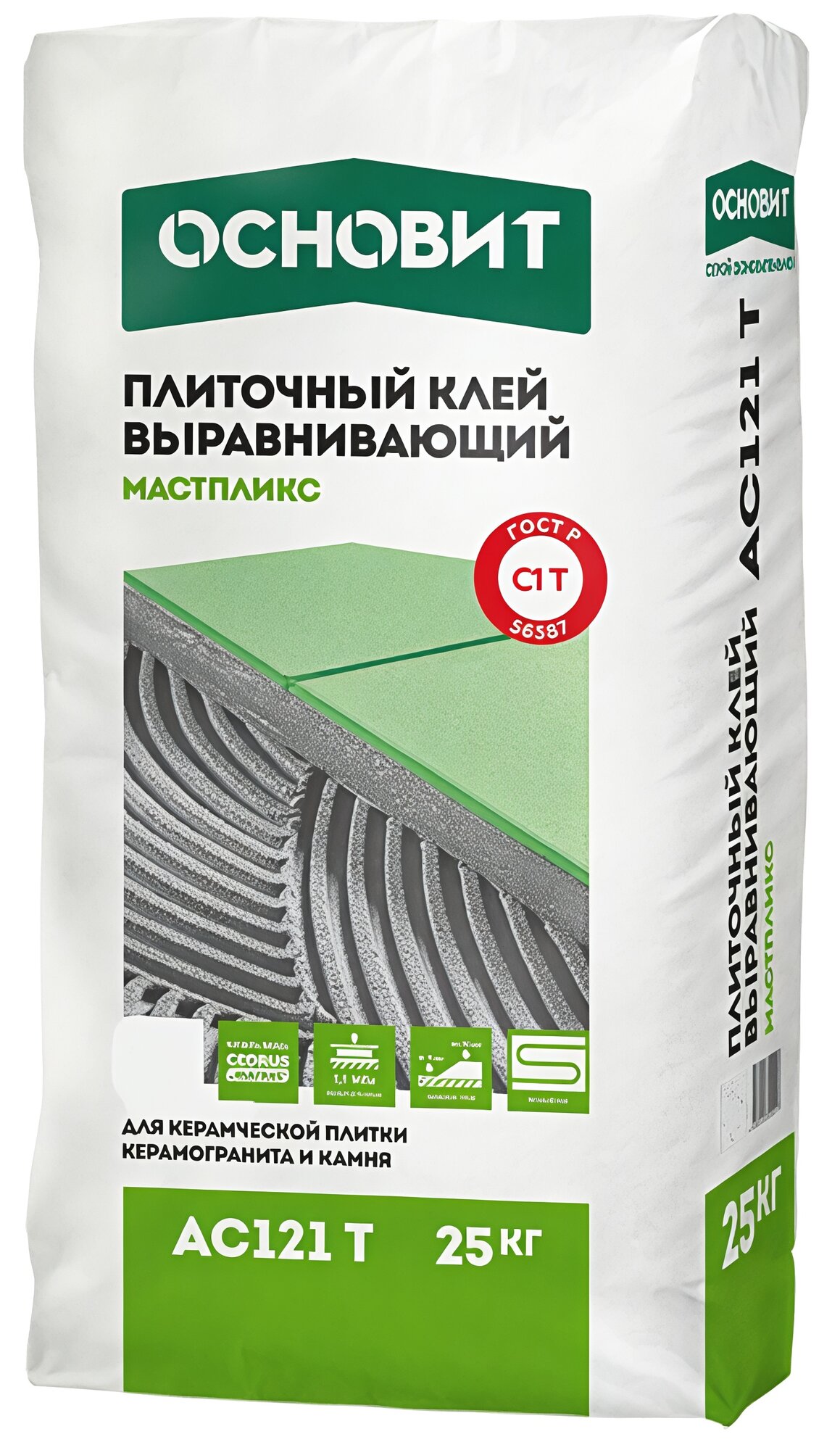 Основит AC121 Т Мастпликс клей для плитки выравнивающий (25 кг)