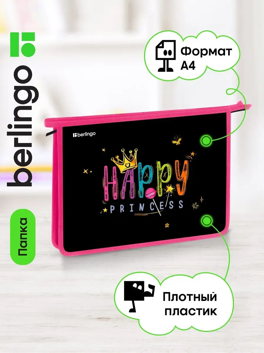 Папка на молнии для тетрадей А4 для девочек