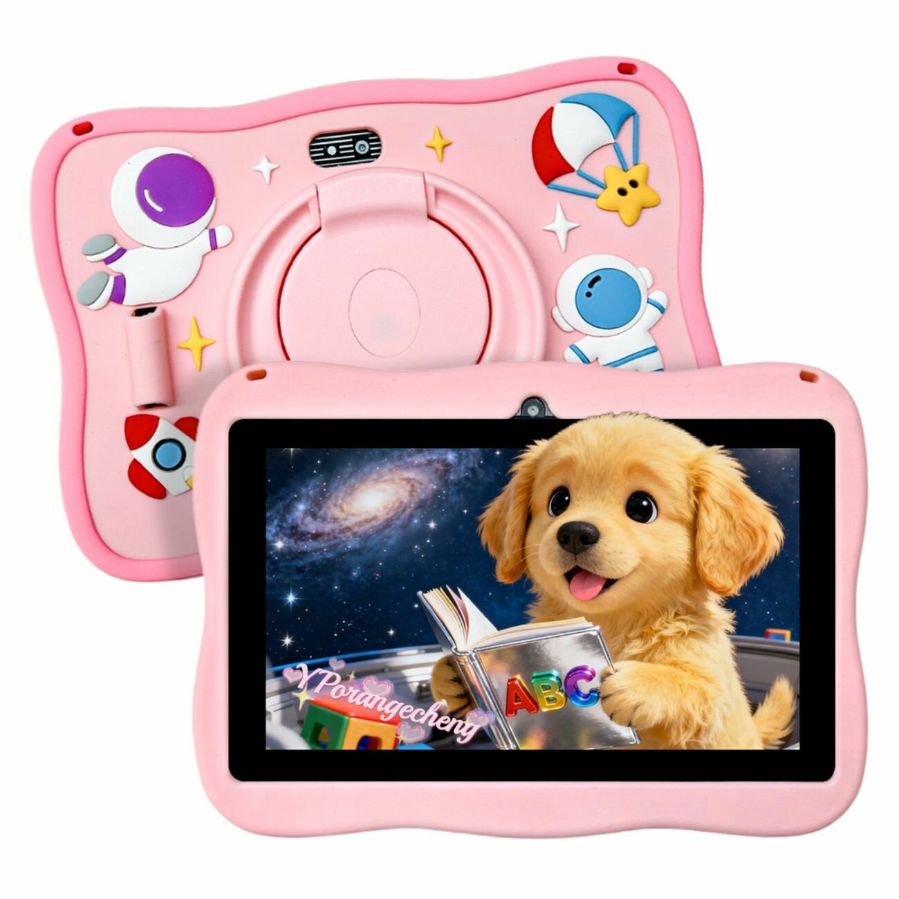 Детский планшетный компьютер на базе Android с диагональю экрана 12/7 дюйма, объемом памяти 32 ГБ, двойной камерой 0,3 + 2 Мп, защитой от падения, функцией родительского контроля