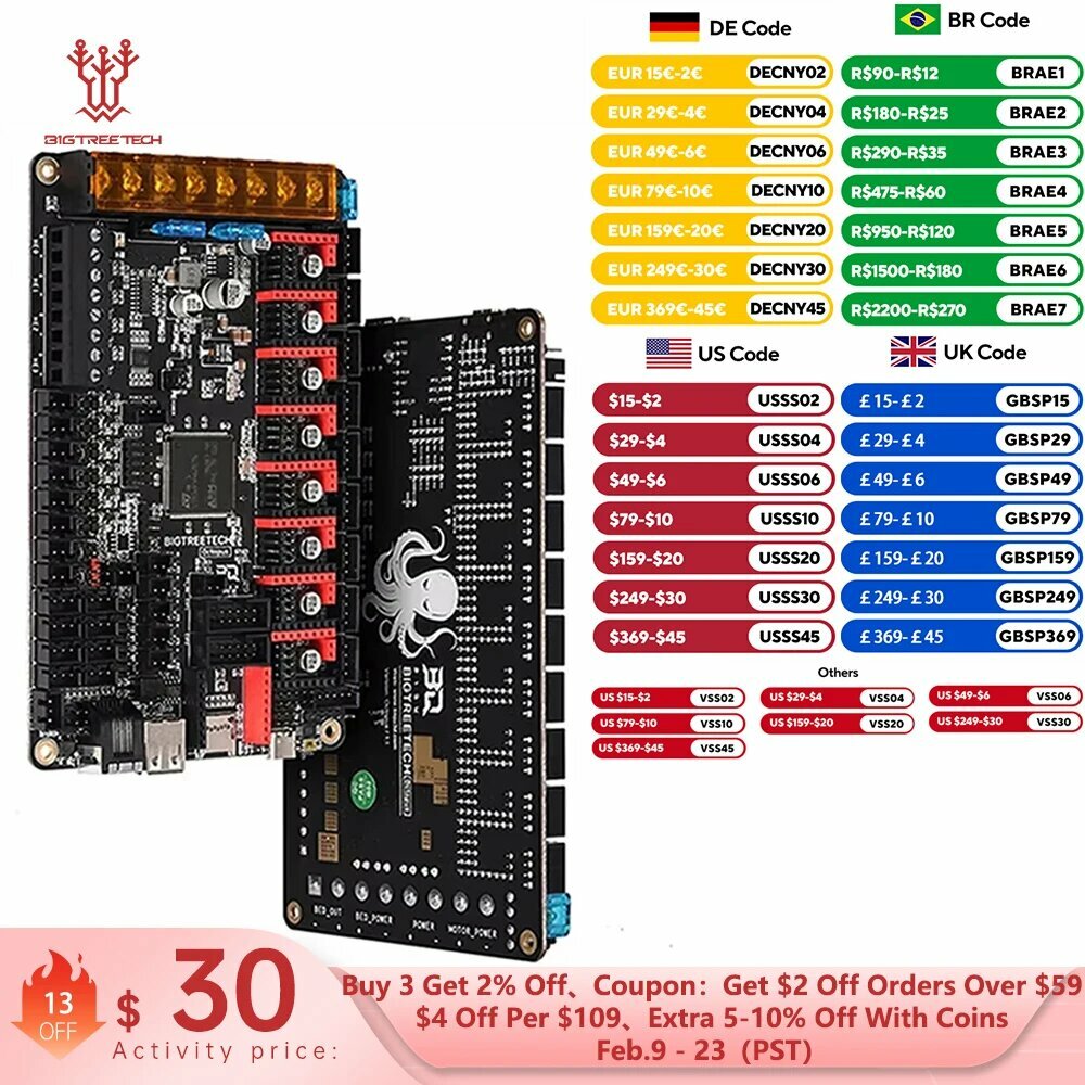 Материнская плата BIGTREETECH Octopus V1.1 для 3D-принтеров Only The Board, Octopus-446ZE