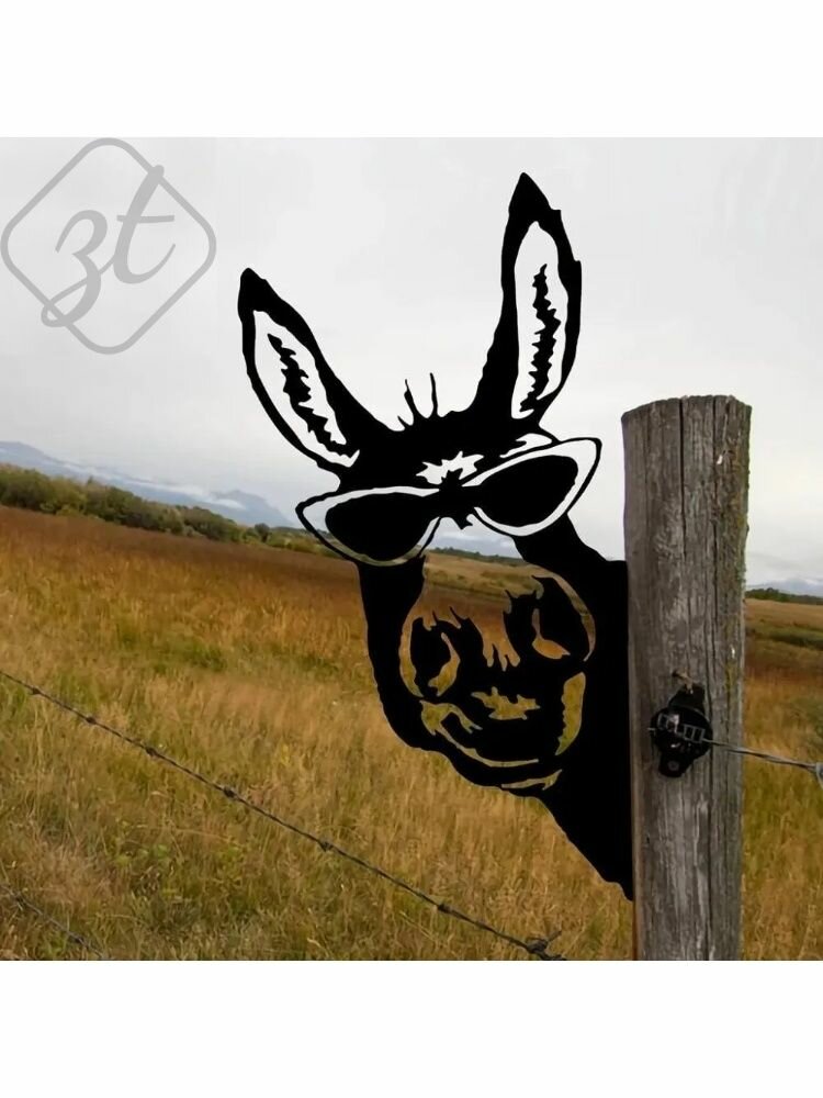 Металлическая фигурка осла: деревенский декор для забора и вечеринок