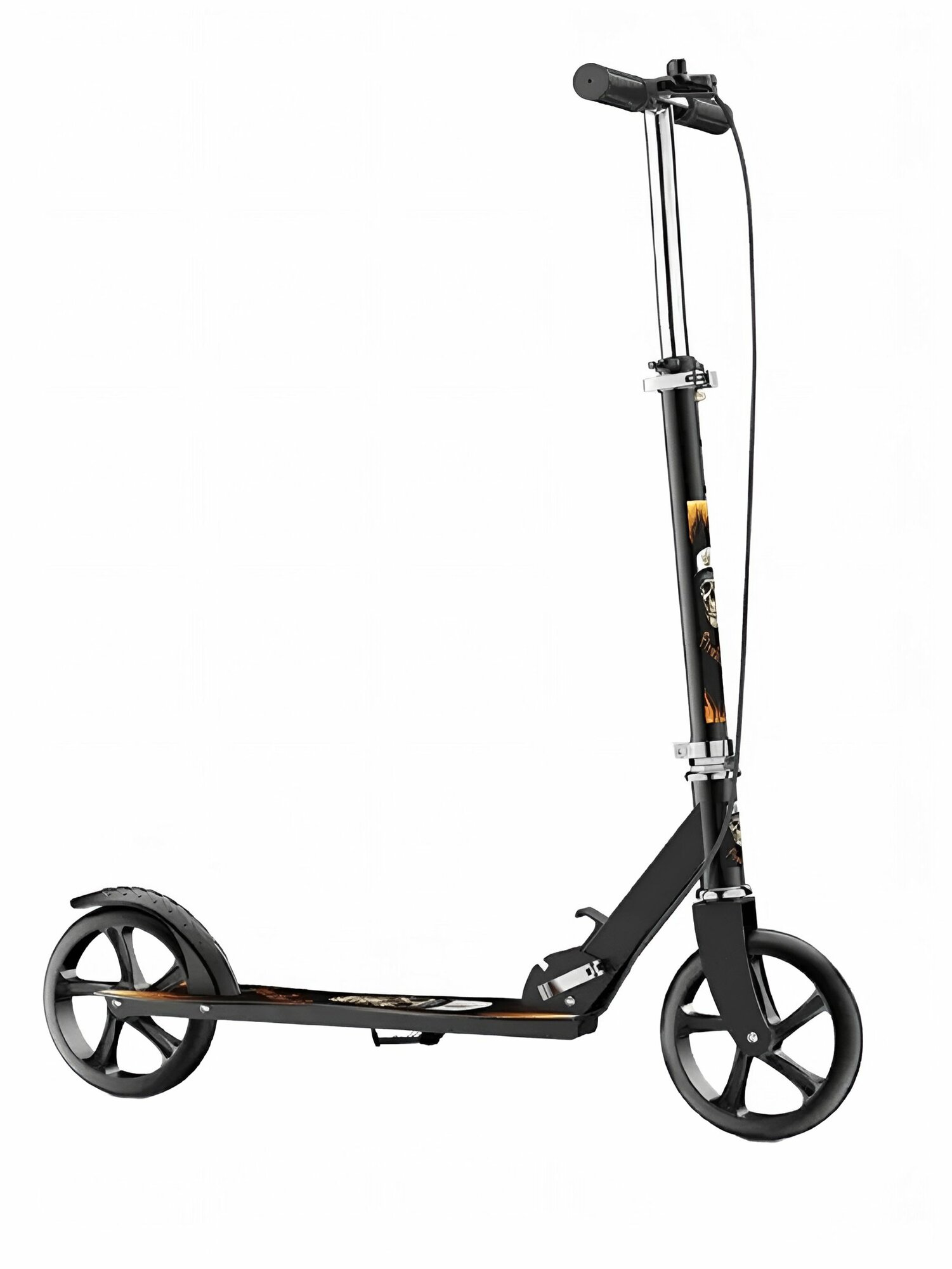 Самокат складной 2-колесный до 80 кг, ручной тормоз, колеса 200 мм PU