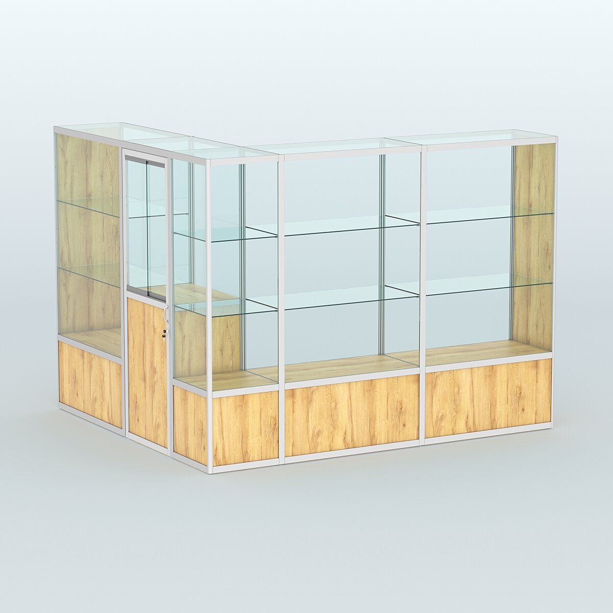 Павильон из профиля угловой №1б (5,5 кв. м), Дуб Золотистый