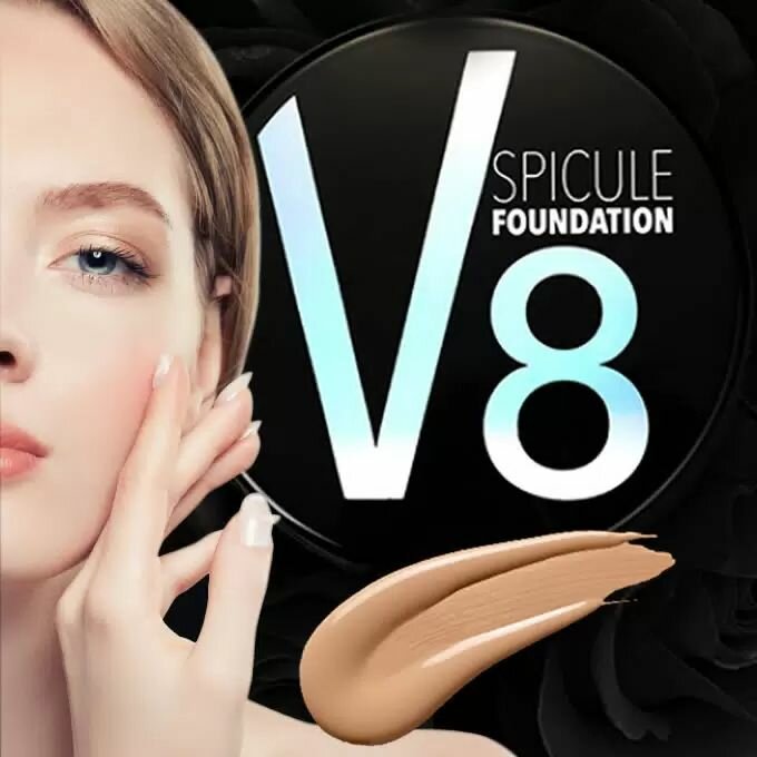 Увлажняющий тональный кушон Kor Japan V8 Spicule Foundation с микроспикулами, 18 г
