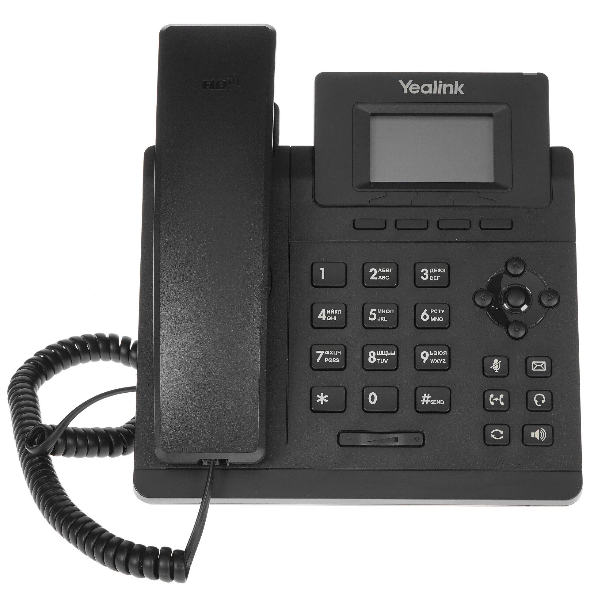 VoIP-телефон Yealink SIP-T30P, ЖК-дисплей, Yealink HD Voice, поддержка PoE, 1 SIP-аккаунт, черный
