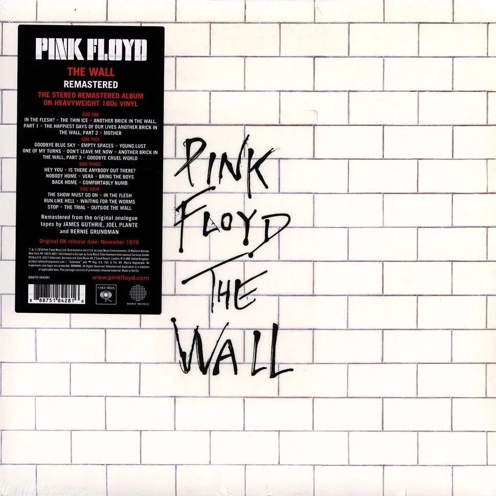 Виниловая пластинка Pink Floyd - The Wall (2LP, Remastered, 180g) - Европейское издание