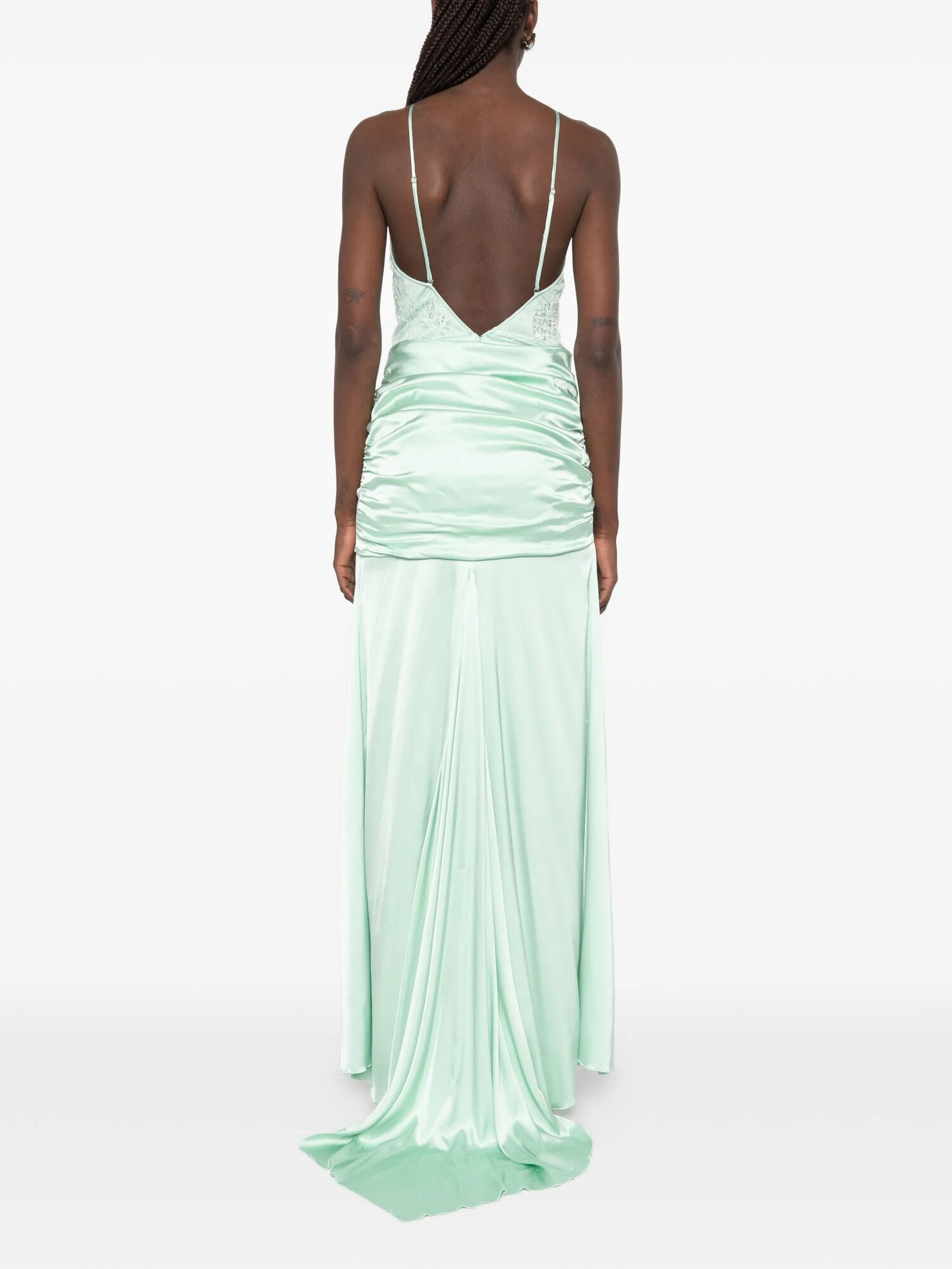 Платье PATRIZIA PEPE Maxi jewel insert dress, размер 38, green — фото 1