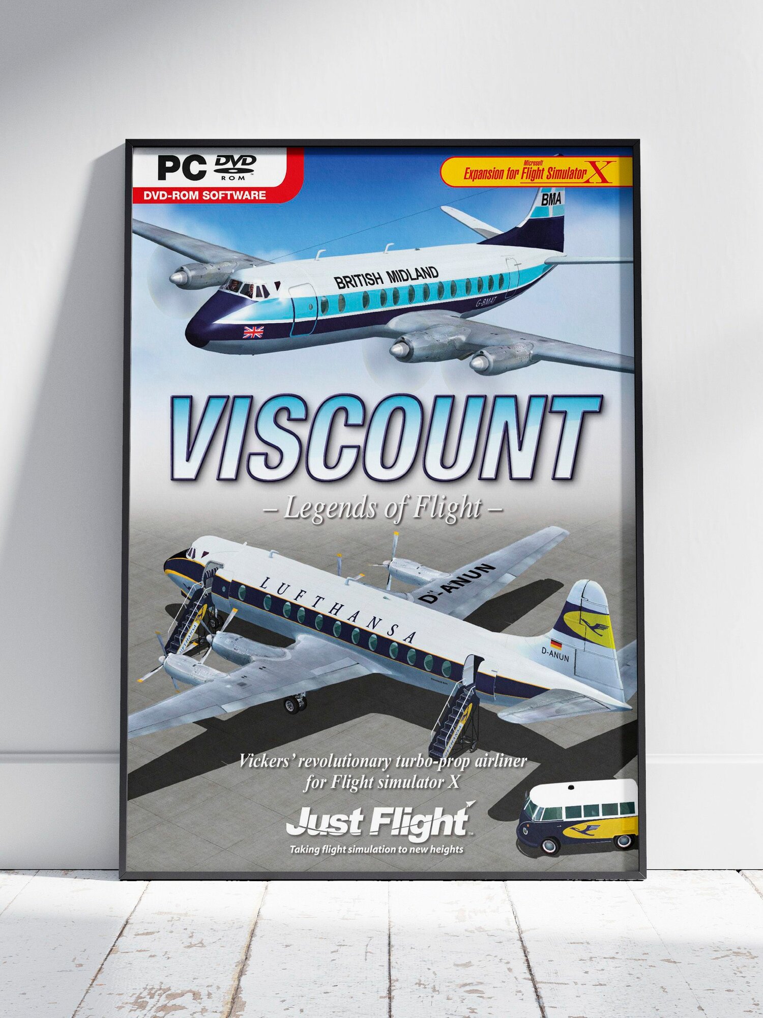 Плакат на стену для интерьера Техника и транспорт (Виккерс Висконт - Vickers Viscount 4) - Постер по транспорту формата A4 (21x30 см)