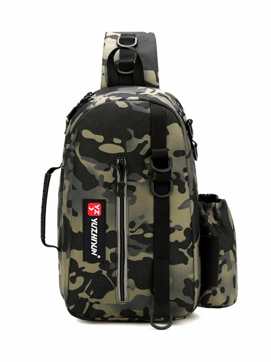 Сумка рыболовная, спиннинговая, рюкзак тактический, рыбалка, охота, военная, армейская нагрудная, плечевая через плечо