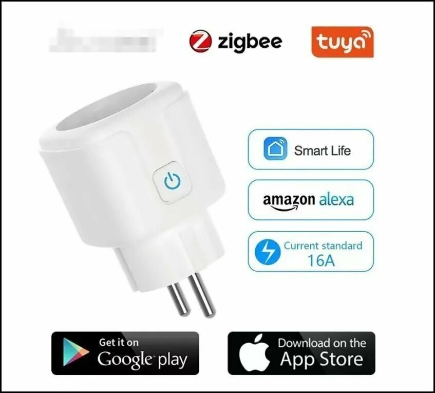 Умная ZigBee розетка 16А (работает с Алисой) Расход электроэнергии Текущее напряжение