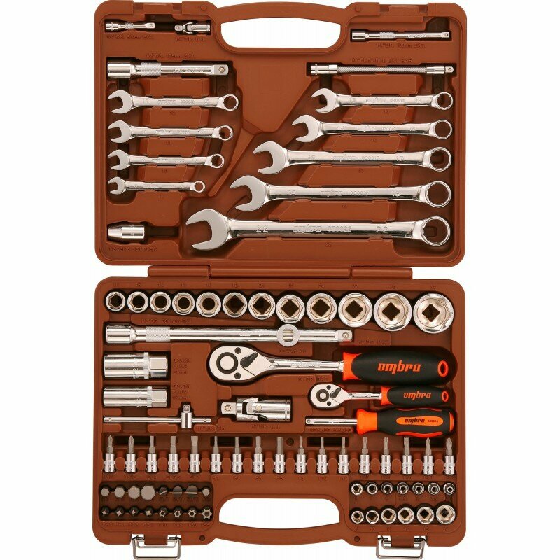Набор инструмента универсальный 1/4", 1/2"DR, 82 предмета Ombra