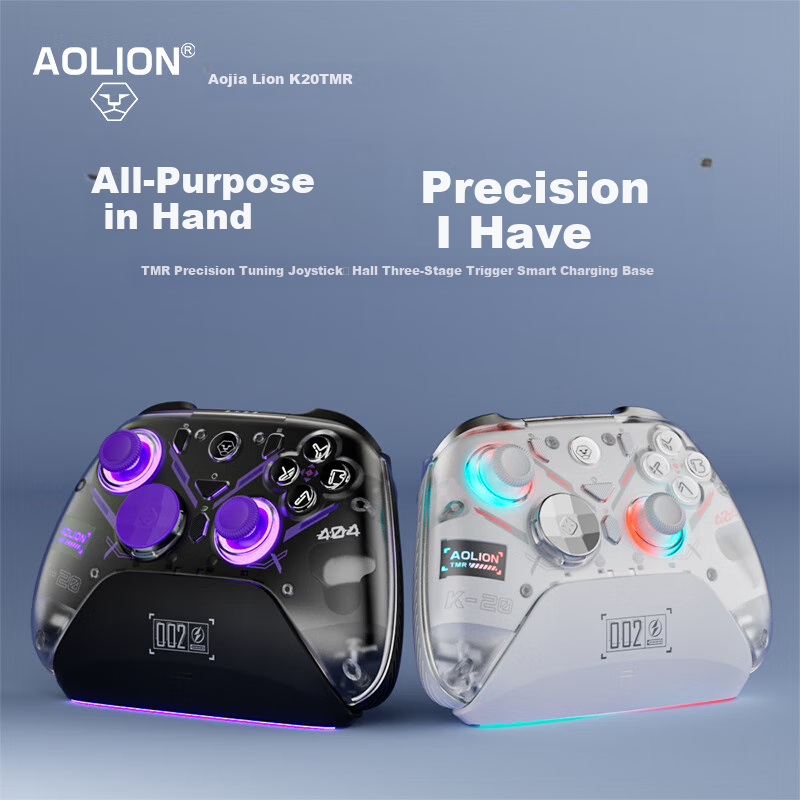 Беспроводной геймпад Aolion K20 TMR для ПК Steam Android iOS мобильных устройств с макрокомандами и поддержкой Black