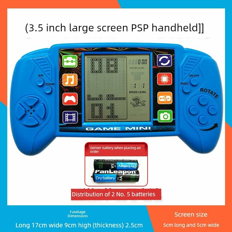 3,5-дюймовая игровая консоль в стиле PSP с темно-синим цветом, винтажное портативное гейминг-устройство