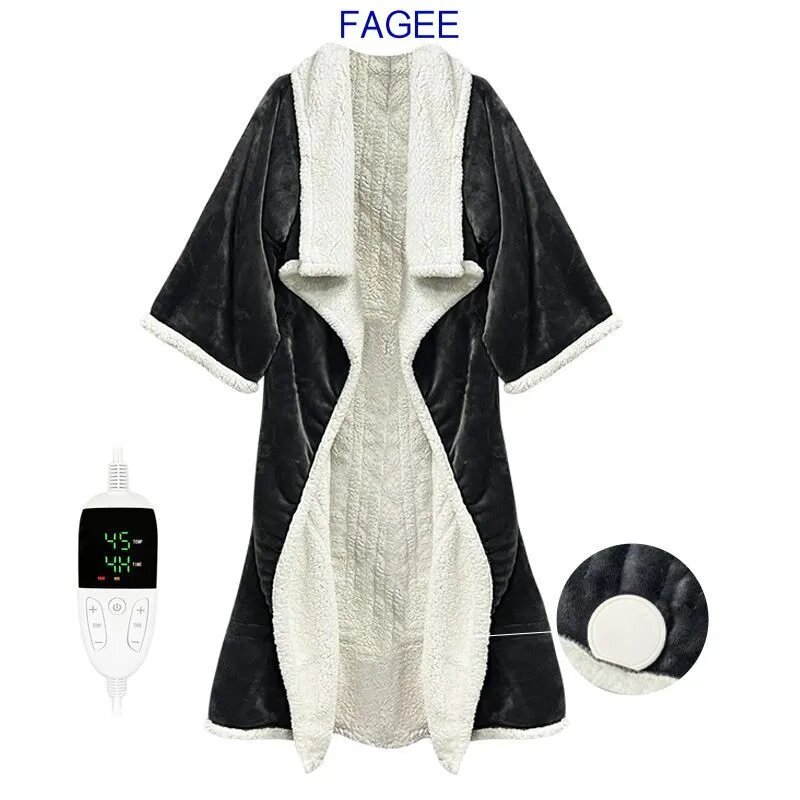 Электроодеяло FAGEE 130x150 см, 120 Вт, темно-серый, с подогревом
