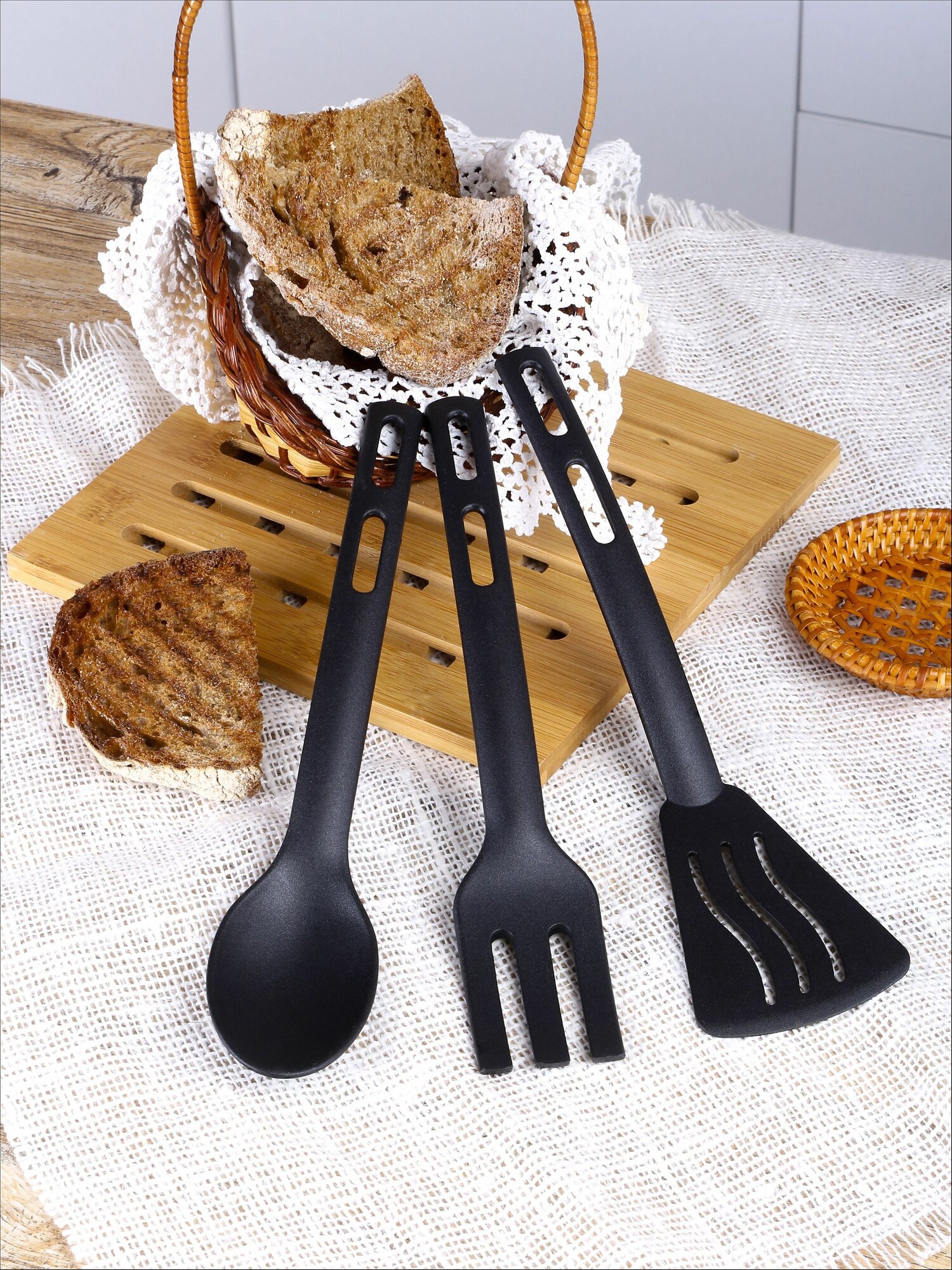 Портативная посуда для кемпинга и путешествийНабор лопаток для кухни из 3 предметов