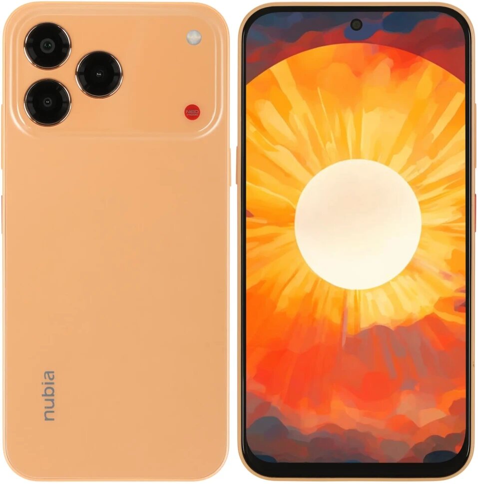 6.75" Смартфон Nubia V80 Design 8/256 ГБ, 1940x900, IPS, 120 Гц, 5000 мА*ч (Li-Pol), оранжевый