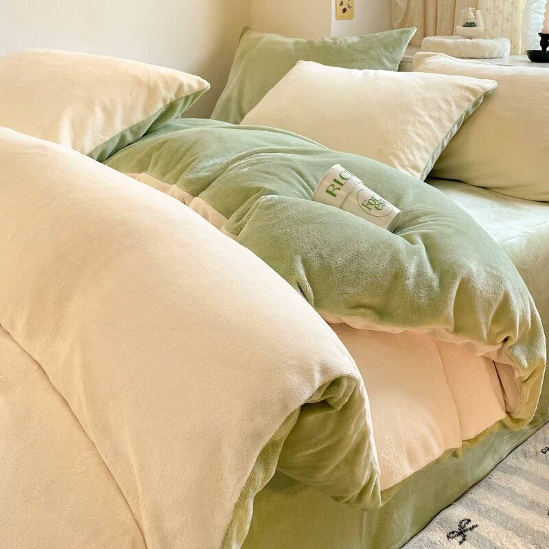 Пододеяльник Yalu Milk Velvet, 150x200 см, из кораллового флиса, с флисовой подкладкой, зимний, утолщенный. Одеяло