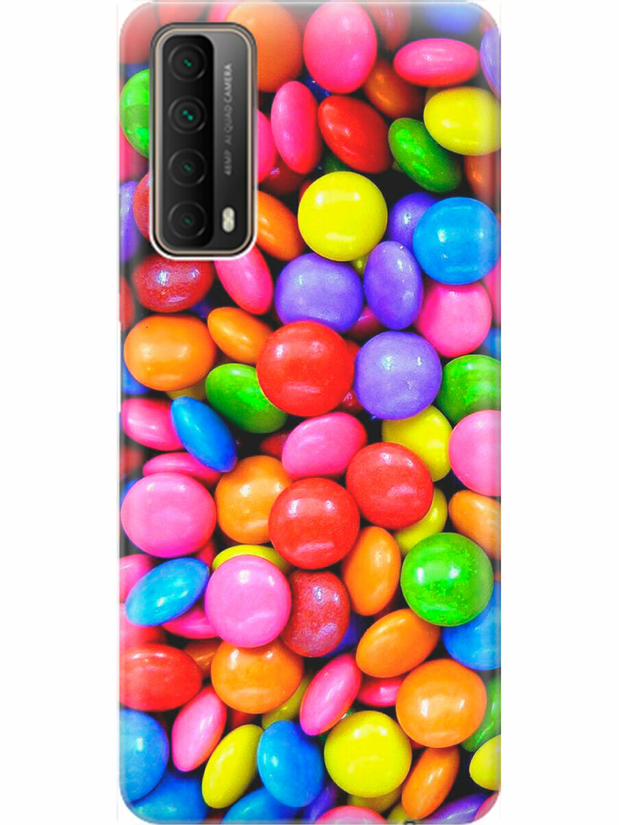 Накладка Transparent для Huawei P Smart 2021 с принтом "Цветные драже"
